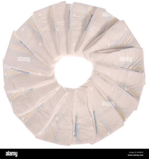 XXLarge Pile Of Diapers On White Clipping Path Included Stock Photo