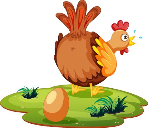 Cute Chicken Laying Eggs 8337623 Vector Art At Vecteezy