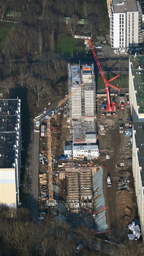 Berlin Aus Der Vogelperspektive Baustelle Zum Neubau Eines Wohnhauses
