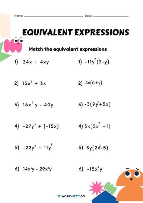 Th Grade Algebraic Expressions Worksheets