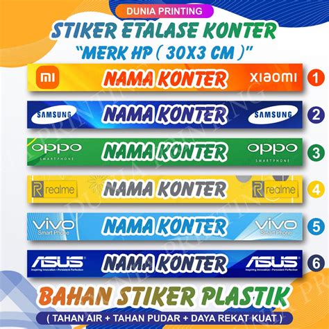 Stiker Etalase Konter HP ISI 15 Pcs Size 30x3 Cm Request Sesuai