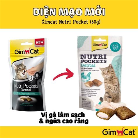 bao bì mới Snack GimCat Nutri Pockets Bánh Quy Giòn Dinh Dưỡng Cho