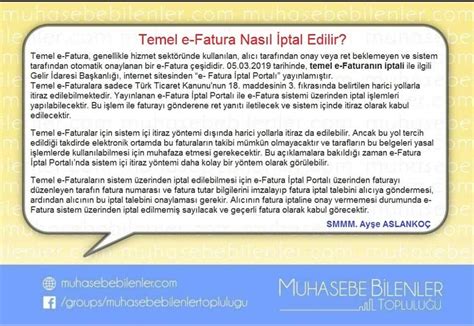 Temel e Fatura Nasıl İptal Edilir Muhasebe Bilenler Topluluğu