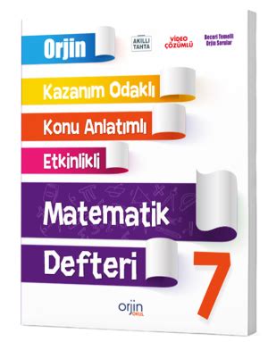 ORJİN 7 SINIF MATEMATİK AKILLI DEFTER kurmaydijital net