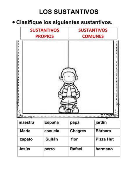 Los Sustantivos Propios Y Comunes Worksheet Nombres Propios Y Comunes