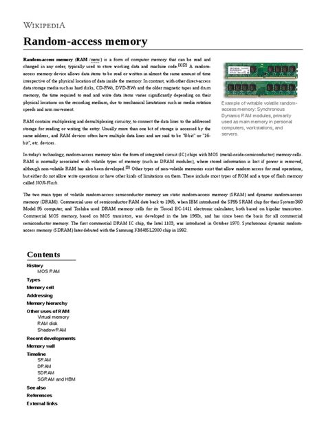 random access memory pdf random access memory computer memory