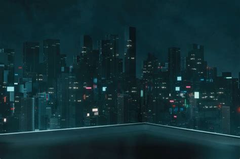 Premium Photo Roof Top Corner Of A Building With Mega City View At