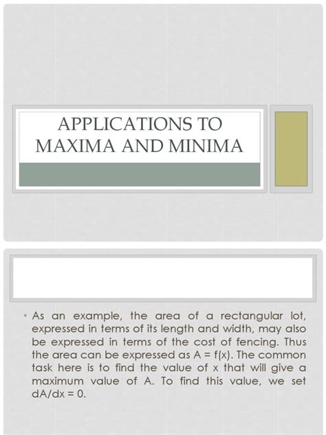 applications to maxima and minima pdf