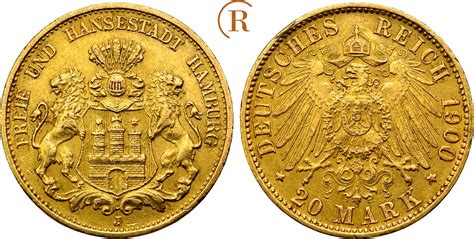 Kaiserreich Hamburg Mark Gold J Ss Ma Shops