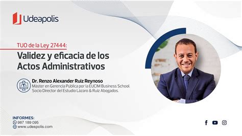Validez Y Eficacia De Los Actos Administrativos Renzo Alexander Ruiz
