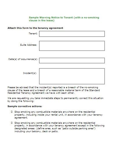 Tenant Warning Letter Examples Format Pdf