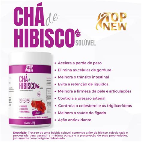 Chá de Hibisco Solúvel Topnew 200g Oficial Top New
