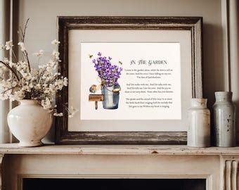 In the Garden Old Hymn Wall Art Décor I Come to the Garden Alone He