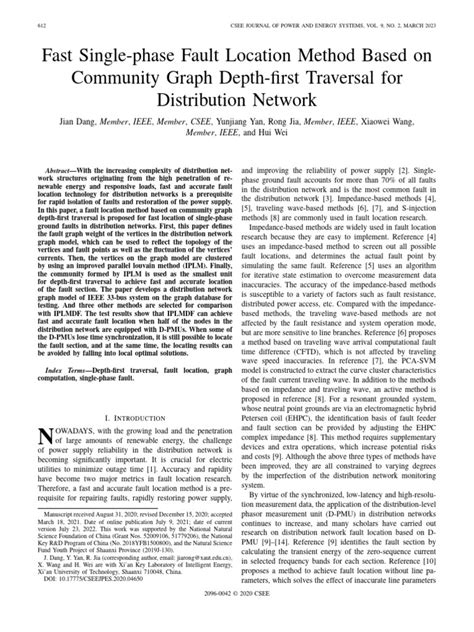 fast single phase fault location method based on community graph depth first traversal for