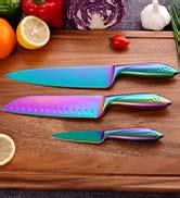 Amazon WELLSTAR Rainbow Knife Set 14 Pieces Iridescent German