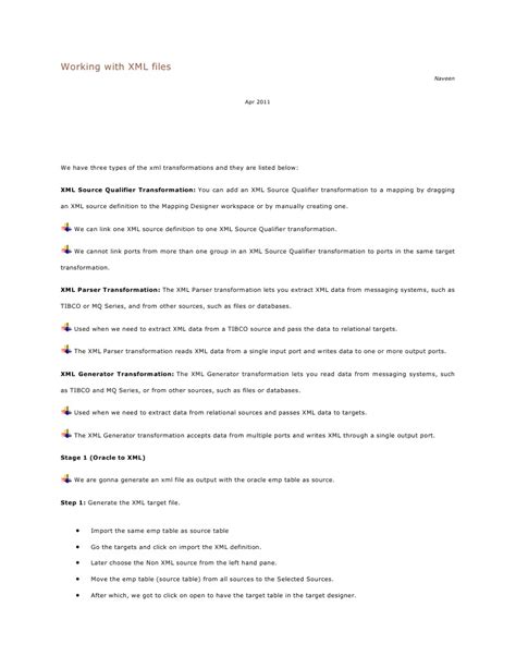 a guide to common xml transformations and mapping xml data between oracle and xml files pdf
