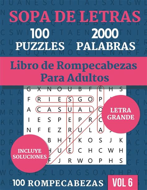 Sopa De Letras 100 Rompecabezas 2000 Palabras Libro De Rompecabezas
