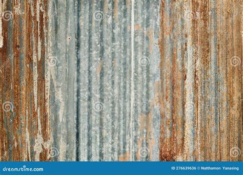 Old Zinc Wall Texture Background Rusty On Galvanized Metal Panel