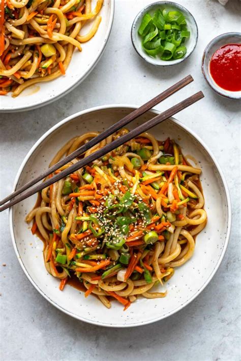 Hoisin Ginger Udon Noodles With Vegetables Elle Republic