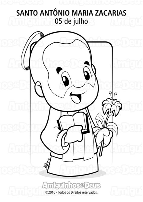 Santo Antônio Maria Zacarias para colorir Amiguinhos de Deus