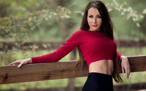 Wallpaper Nici Dee Women Outdoors Sensual Gaze Brunette Straight