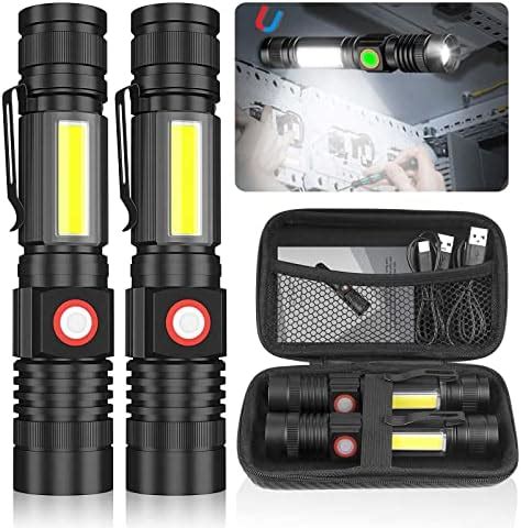 USB Rechargeable Flashlight Magnetic LED Flashlight 2000 Lumen Super