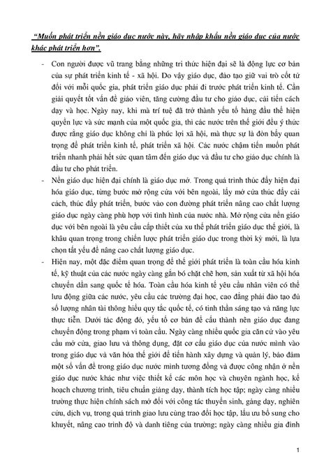 3 GIÁO DỤC ĐẠI HỌC VN VÀ THẾ GIỚI Muốn phát triển nền giáo dục nước