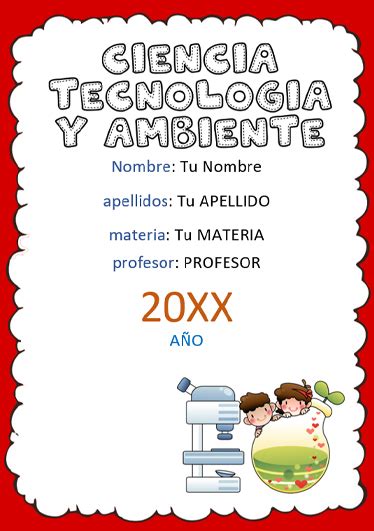 Caratula y Portada de Ciencia Tecnología y Ambiente en Word 8