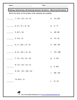 Adding And Subtracting Complex Numbers Worksheet Airslate Signnow