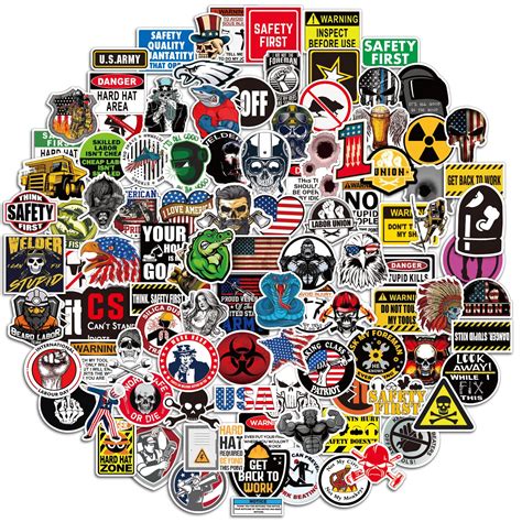 Buy Funny Hard Hat Stickers 155 PCS Waterproof Vinyl Decals For Tool