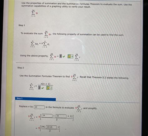 solved use the properties of summation and the summation