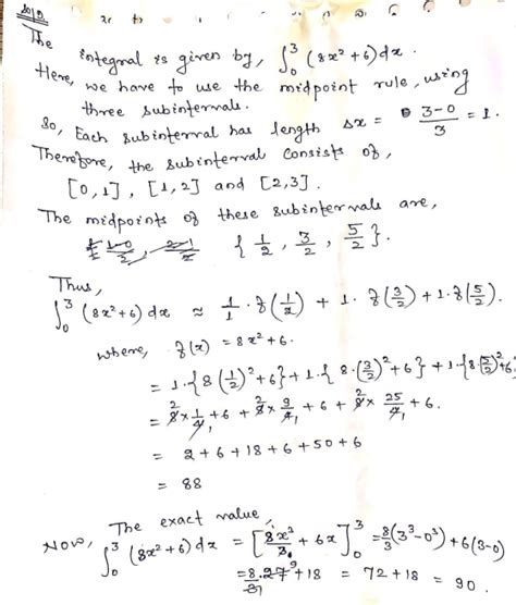 use the midpoint rule to calculate the absolute error… solvedlib