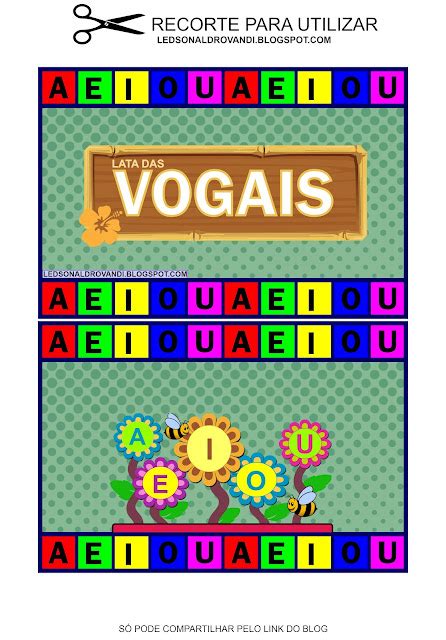 Lata Das Vogais Material Gratuito