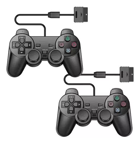 Kit 2 Controles Ps2 Fio Manete Analógico Plug And Play Frete grátis