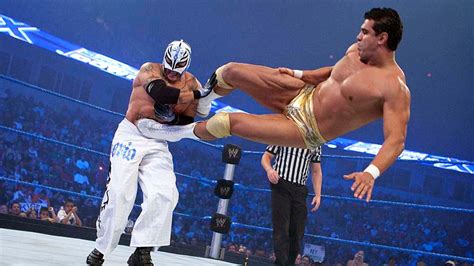 Download Alberto Del Rio Kicking Rey Mysterio Wallpaper