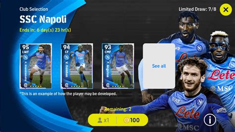 Ssc Napoli Pack Opening Efootball Mobile Youtube