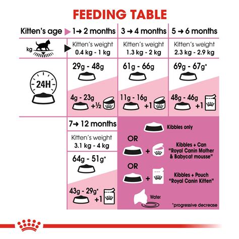 Printable Kitten Feeding Chart