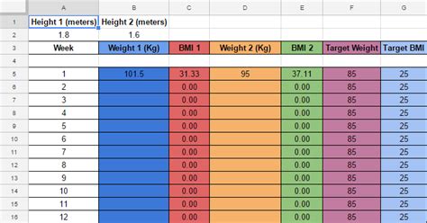Bmi Weight Tracker Chart Excel Template Asseout