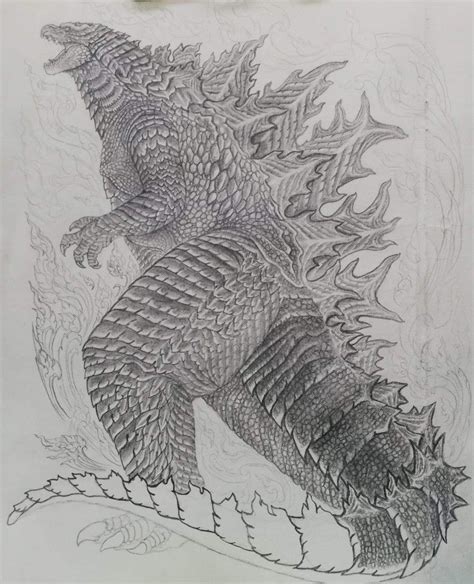 How To Draw Godzilla 2014 Step By Step Drawing Guide By Kingtutorial