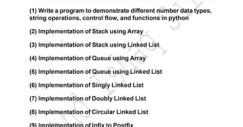 data structure using python ou lab manual code