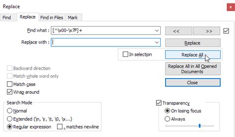 Expression How Do I Remove All Non ASCII Characters With Regex And