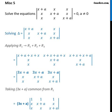 question 3 solve x a x x x x a x x x x a 0 class 12