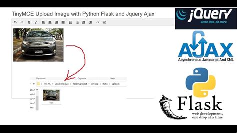 Tinymce Upload Image With Python Flask And Jquery Ajax Youtube