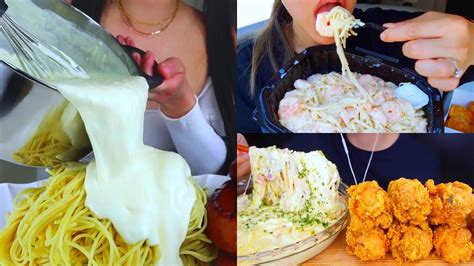 ASMR Best Creamy Pasta Fast Food Mukbang Compilation Satisfying