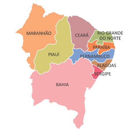 Mapa Nordeste Brasil