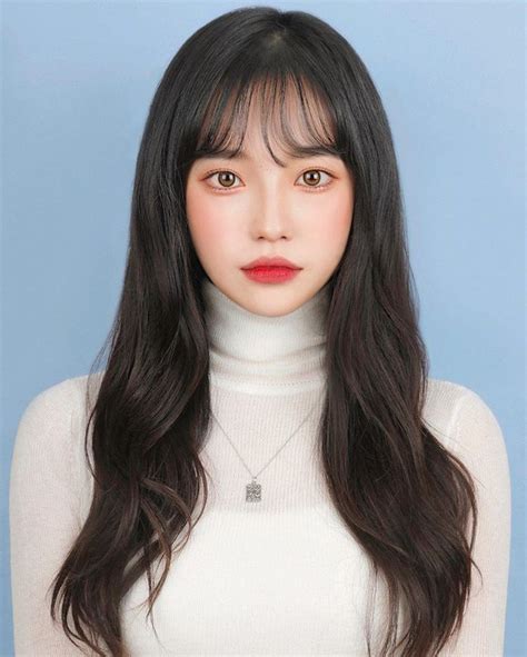 Pin By Clovers Jane On Cute Korean Long Hair Long Hair With Bangs Japanese Hairstyle