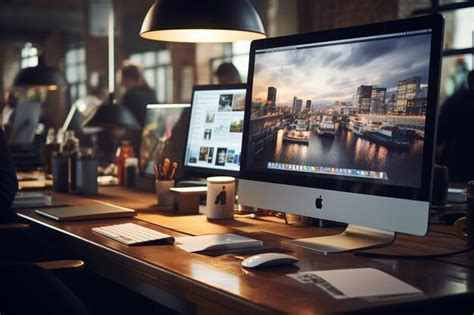 Premium Photo Efficiency In Action Streamlining Your Desk For Better