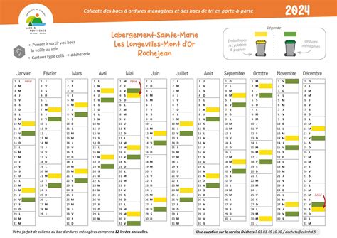 Calendrier 2024 des ramassages d ordures ménagères