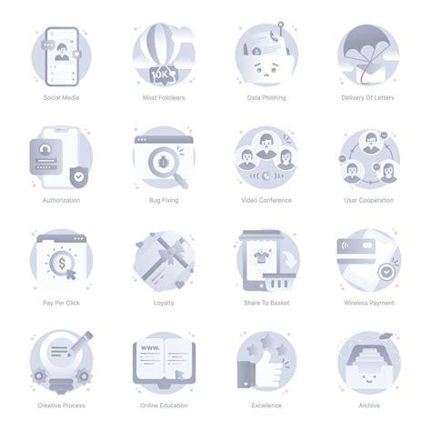 Flat Icons Of Social Media 14821054 Vector Art At Vecteezy
