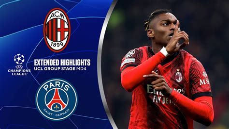 Ac Milan Vs Paris Saint Germain Extended Highlights Ucl Group Stage